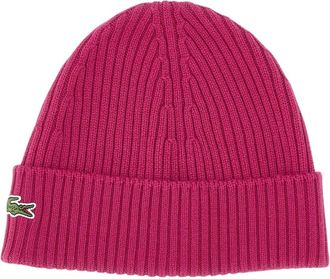 Lacoste Bonnet en laine c&ocirc;tel&eacute;e - unisex - Accessoires - Rose - Taille: ONE Size