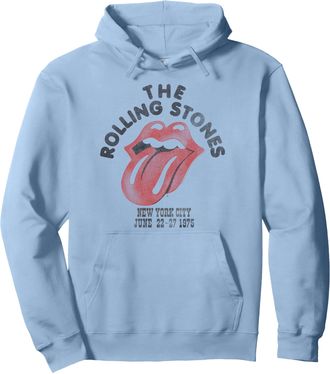 THE ROLLING STONES Offizielles The Rolling Stones NYC 75 Tour Vintage Blau Pullover Hoodie