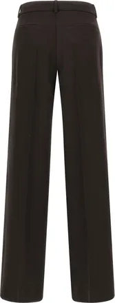 P.A.R.O.S.H. Virgin Wool Gabardine Trousers - Brown