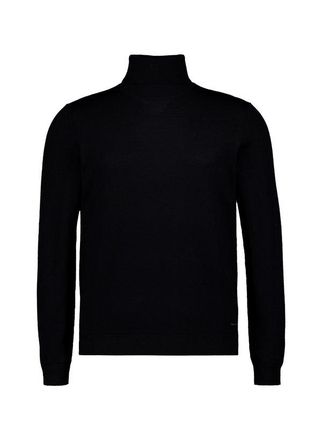 Pierre Cardin Herren Pullover schwarz Merinowolle unifarben