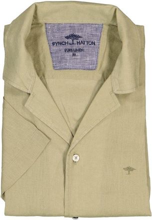 Fynch-Hatton Fynch-Hatton Herren Kurzarmhemd gr&uuml;n Leinen