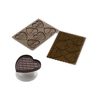 Silikomart | CKC06 Moule en Silicone pour chocolats COOKIE LOVE SLIM, antiadh&eacute;sif, 6 chocolats, paquet de 1 Moule pour sucreries, Easy Choc, 64 x 63 mm, h 5 mm, 