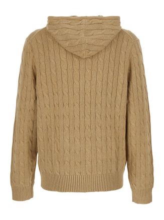 Polo Ralph Lauren Mens Hooded Cardigan Beige Cotton Tops Top