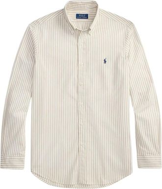 Polo Ralph Lauren Homme, Chemises, Beige, Taille: M Chemise &agrave; Rayures en Popeline
