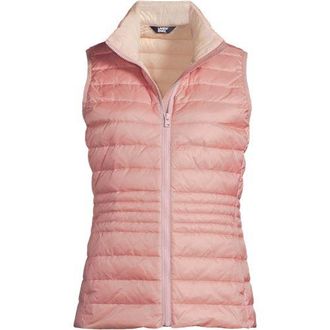 Lands End Daunenweste WANDERWEIGHT Verstaubar Ultraleicht, Damen, Größe:44-46 petite, Pink, Nylon, by Lands End