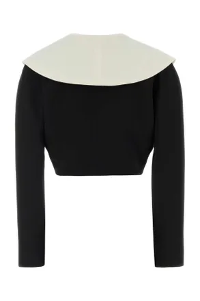 Alessandra Rich Crepe Blazer - Black