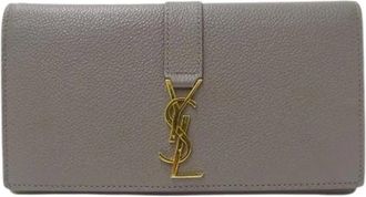 Saint Laurent Portefeuille long (bi-pli) Pre-owned - Femme - Pre-owned - Gris - Taille: ONE Size
