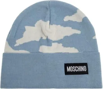 Moschino Femme, Accessoires, Multicolore, Taille: ONE Size Bonnet imprim&eacute; nuages