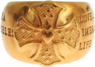 Nialaya Femme, Accessoires, Jaune, Taille: 50 MM Bague Croix Plaqu&eacute;e Or Style Hollywood