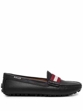 Bally mocassins &agrave; rayures - Noir