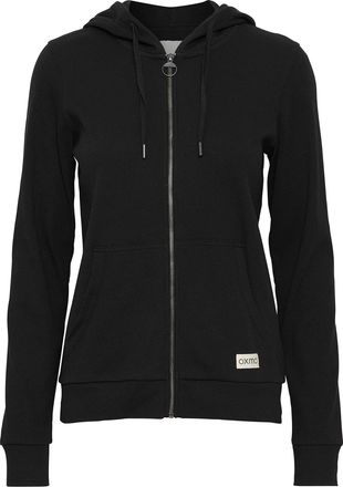 Oxmo OXLova Damen Sweatjacke Kapuzenjacke Hoodie mit Kapuze, Größe:XXL, Farbe:Black (194007)