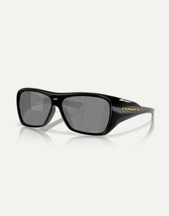 Oakley Chaminade - Rechteckige Sonnenbrille in poliertem Schwarz mit schwarz verspiegelten Gläsern