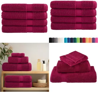 vidaXL Premium-Handt&uuml;cher solund 4 Stk. Bordeaux 100x200 cm 600 g/m&sup2; - Baumwolle - Handt&uuml;cher - Badet&uuml;cher - Strandt&uuml;cher - Bordeaux Rot - Home & Living