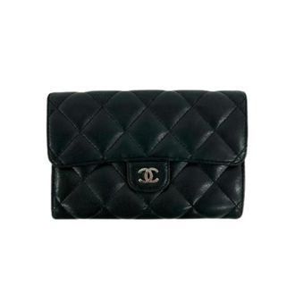 Chanel Portefeuille vintage doccasion (bi-pli) - Femme - Pre-owned - Noir - Taille: ONE Size