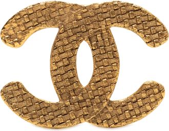 Chanel Gold Plated WovenCC Brooch