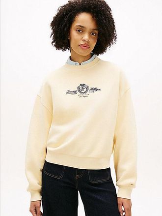 Tommy Hilfiger Sweat d&eacute;contract&eacute; en molleton &agrave; blason brod&eacute;