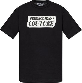 Versace Jeans Couture Homme, Tops, Noir, Taille: S T-shirt imprim&eacute; en jersey de coton