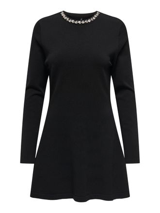 Only Damen Onlmilla Ls Bling Dress at KNT, Black, XS