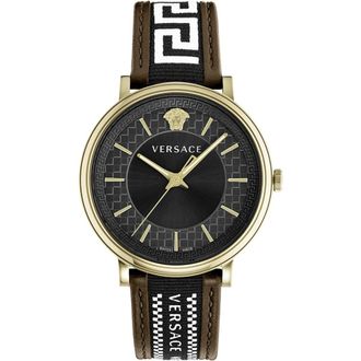 Versace V-Circle Greca Edition Uhr - - Accessories - Herren - Gelb - ONE SIZE