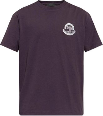 Moncler Homme, Tops, Violet, Taille: 2XL T-shirt avec logo imprim&eacute;