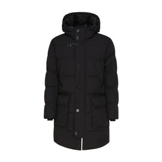 Fay Schwarzer Baumwoll-Elastan-Mantel - - Jackets - Herren - Schwarzk - 2XL