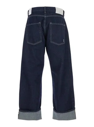 Icon Denim Los Angeles Mens Blue 5-Pocket Jeans With Logo Patch Cotton