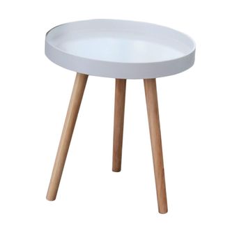 Lurrose Nordischer Runder Beistelltisch Klein Leichter Sofatisch mit Minimalistischer Bauweise Vielseitig als Sofa Ablage Nachttisch und Mobile Ablage f&uuml;r Kle