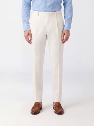 Pantaloni Torino Pantalon de tailleur slim fit &agrave; pinces en coton stretch