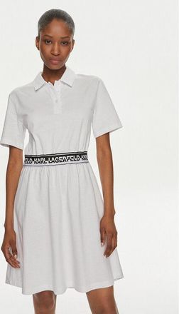Karl Lagerfeld Kleid für den Alltag 241W1350 Weiß Regular Fit