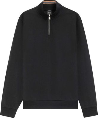 HUGO BOSS Sweat-Troyer aus merzerisierter Baumwolle mit Stretch in