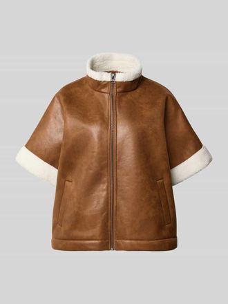 Lollys Laundry Jacke in Leder-Optik mit Stehkragen und 1/2-Arm