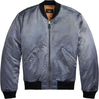 Ralph Lauren Homme, Vestes, Bleu, Taille: L Veste Aviateur Brod&eacute;e en Satin