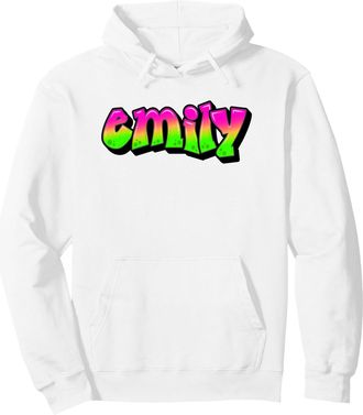 BDAZ Emily Graffiti Personalisierter Name Gr&uuml;n Rosa Frauen M&auml;dchen Pullover Hoodie