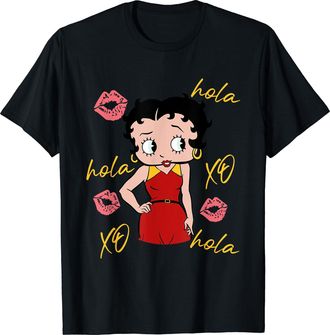 Betty Boop Hola XO Kisses Spanien Flagge T-Shirt
