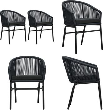 vidaXL Vidaxl - Gartenstühle 2 Stk. Schwarz PE-Rattan - Gartensaison - Gartenmöbel - Outdoor Möbel - Balkonmöbel - Sitzgelegenheit - Home & Living