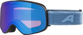 Alpina Slope Q - Stylische Skibrille f&uuml;r Damen und Herren, Anti-Fog, effektive Luftzirkulation, Verspiegelte Scheibe, black-blue matt