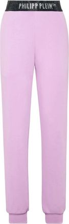 Philipp Plein Femme, Pantalons, Violet, Taille: 38 FR Cotton Fleece Joggers