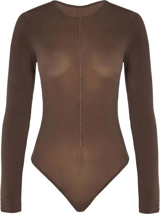 Wolford body Crystal String - Marron