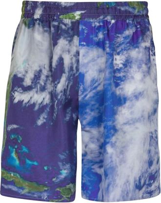 Balmain Homme, Shorts, Multicolore, Taille: S Short en soie imprim&eacute;e Earth