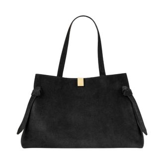 Yuzefi Schwarze Wildleder Gyoza Tote Tasche - - Bags - Damen - Schwarzk - ONE SIZE