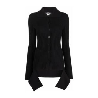 ADĀMO Andrea Adamo Cardigan Lang&auml;rmelig mit Cut-Out-Detail - - Knitwear - Damen - Schwarzk - S