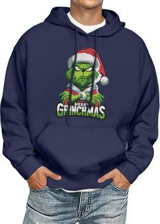 Generic Pull De No&euml;l Grinch Sweats &Agrave; Capuche Homme 2025 Sweatshirts Hoodie Adulte Pyjama Ensemble Deguisement Noel Moche Survetement Gilet Pulls,Gilets Et Swe
