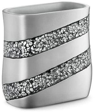 Creative Scents dwellza Silber Mosaik Badezimmer Trash Can (27,9 x 14 x 27,9 cm) Dekorative wastebasket- Harz Papierkorb baskets- Cool Fashion Design-Platz freundlich