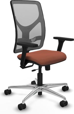 Piqueras y Crespo Stuhl mit R&uuml;ckenlehne und Armlehnen, h&ouml;henverstellbare Lendenwirbelst&uuml;tze, ausgestattet mit Syncro/Traslack und Schneideschaum. Mit Rollen 65 mm Nylon