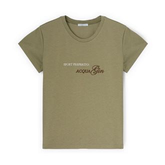 Motivi Jersey-T-Shirt mit Stickerei - - Tops - Damen - Gr&uuml;n - XS