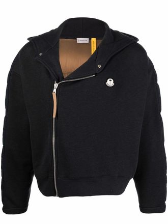 Palm Angels x Moncler veste matelassée à fermeture zippée asymétrique - Noir