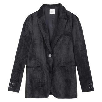 Alysi Femme, Vestes, Gris, Taille: 44 FR Blazer en velours côtelé