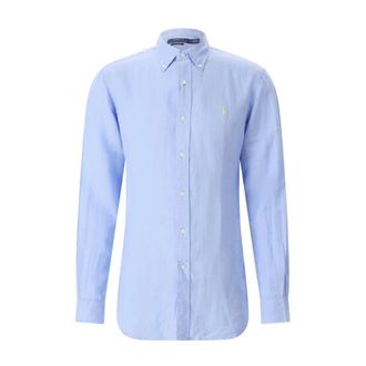 Polo Ralph Lauren Homme, Chemises, Bleu, Taille: S Chemise en Lin Coupe Ajust&eacute;e