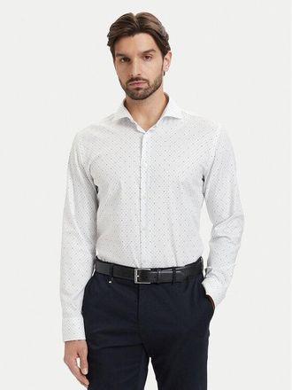 HUGO BOSS Hemd Hank 50560687 Wei&szlig; Regular Fit