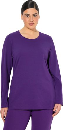 Ulla Popken Damen Langarm-shirt, Tiefes Violett, 62-64 EU